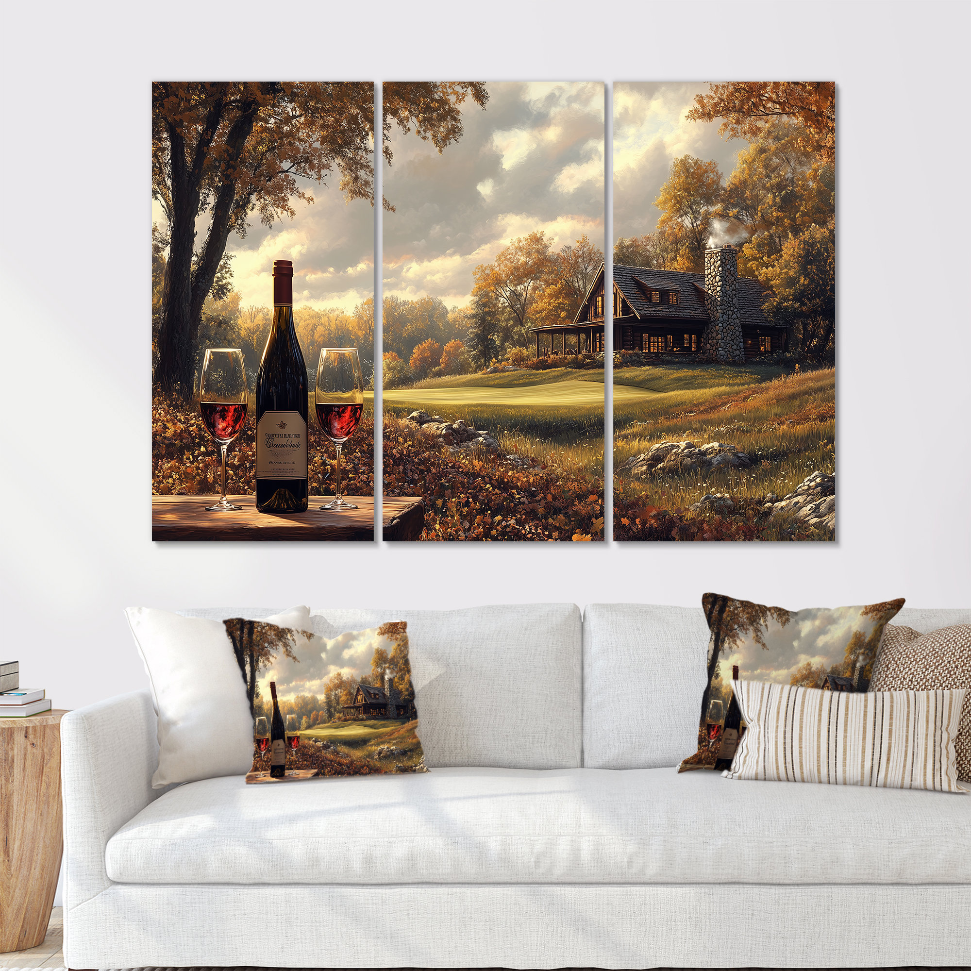 Astoria Grand Green And Brown Golf Course With Cozy Lodge - Golf Wall ...