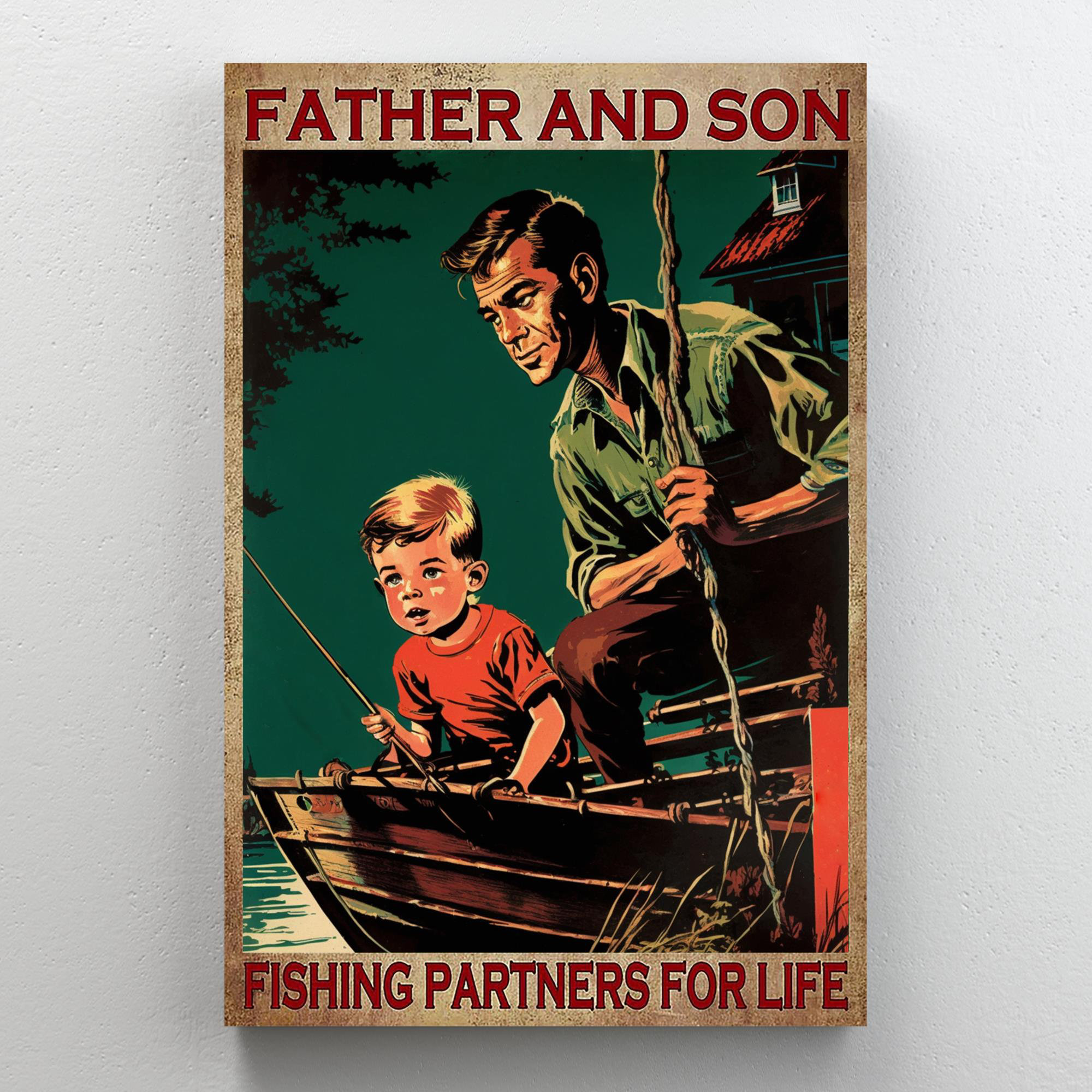 Trinx Father And Son Fishing Partners For Life On Canvas Graphic Art ...