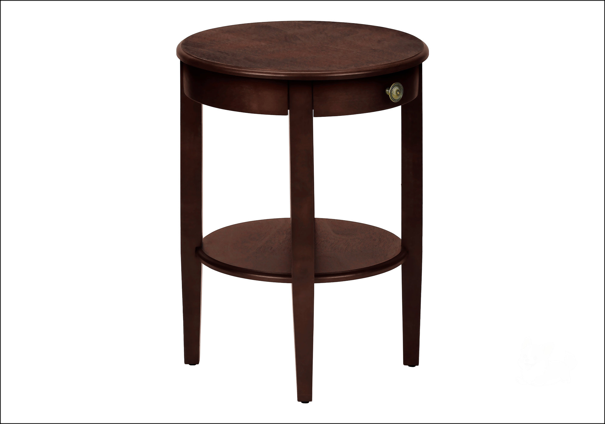 Latitude Run® 23 Inch High Espresso Brown Veneer Accent Table | Wayfair
