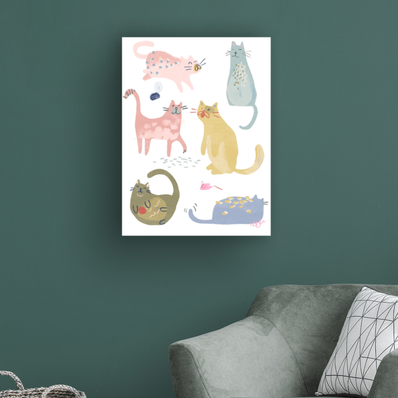 Harriet Bee Cat Squad IV by June Erica Vess - Wrapped Canvas Graphic ...