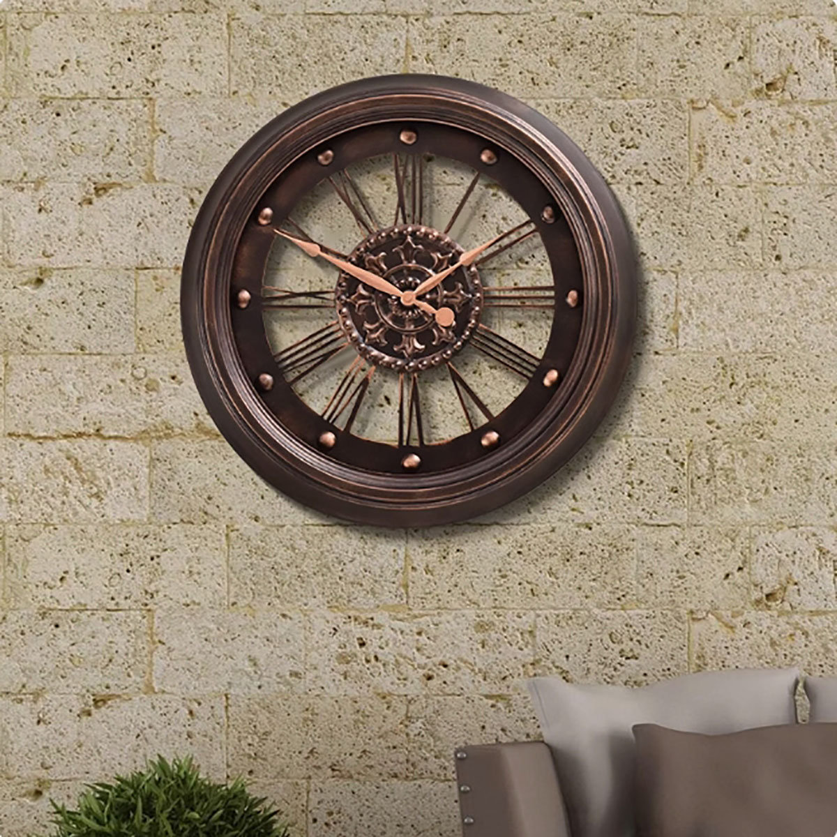 Williston Forge 18.50"Retro Dark Brown Metal Digital Clock | Wayfair