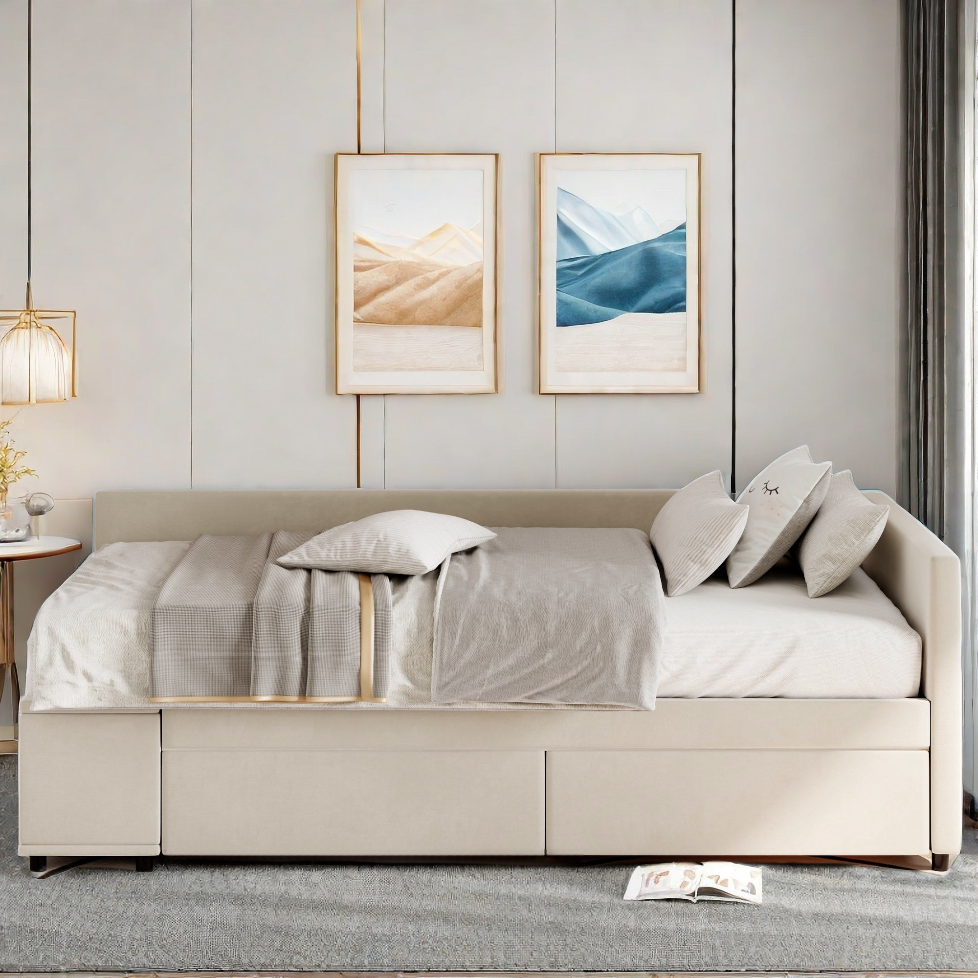 Mercer41 Ailse Daybed With Built-in Side Storage And 2 Drawers | Wayfair