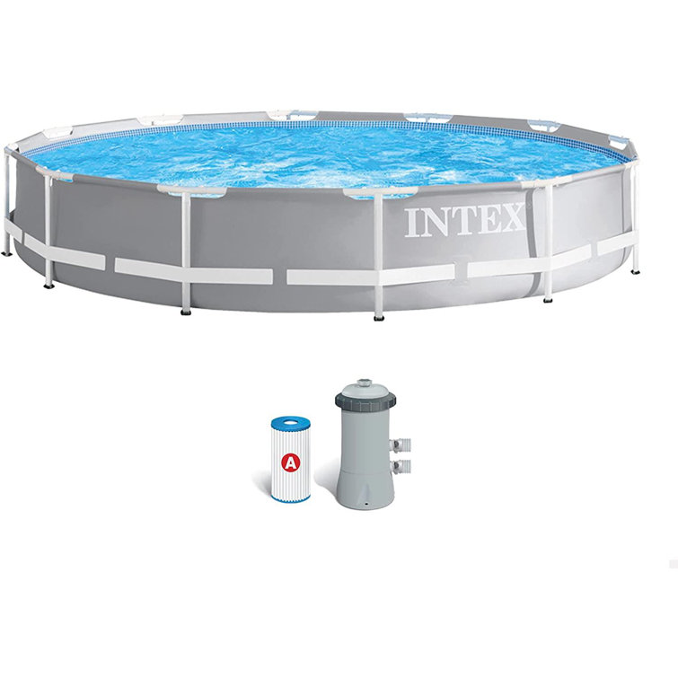 Intex 12Ft X 30Inch (3.66M X 0.76M) Round Metal Frame Prism Swimming ...