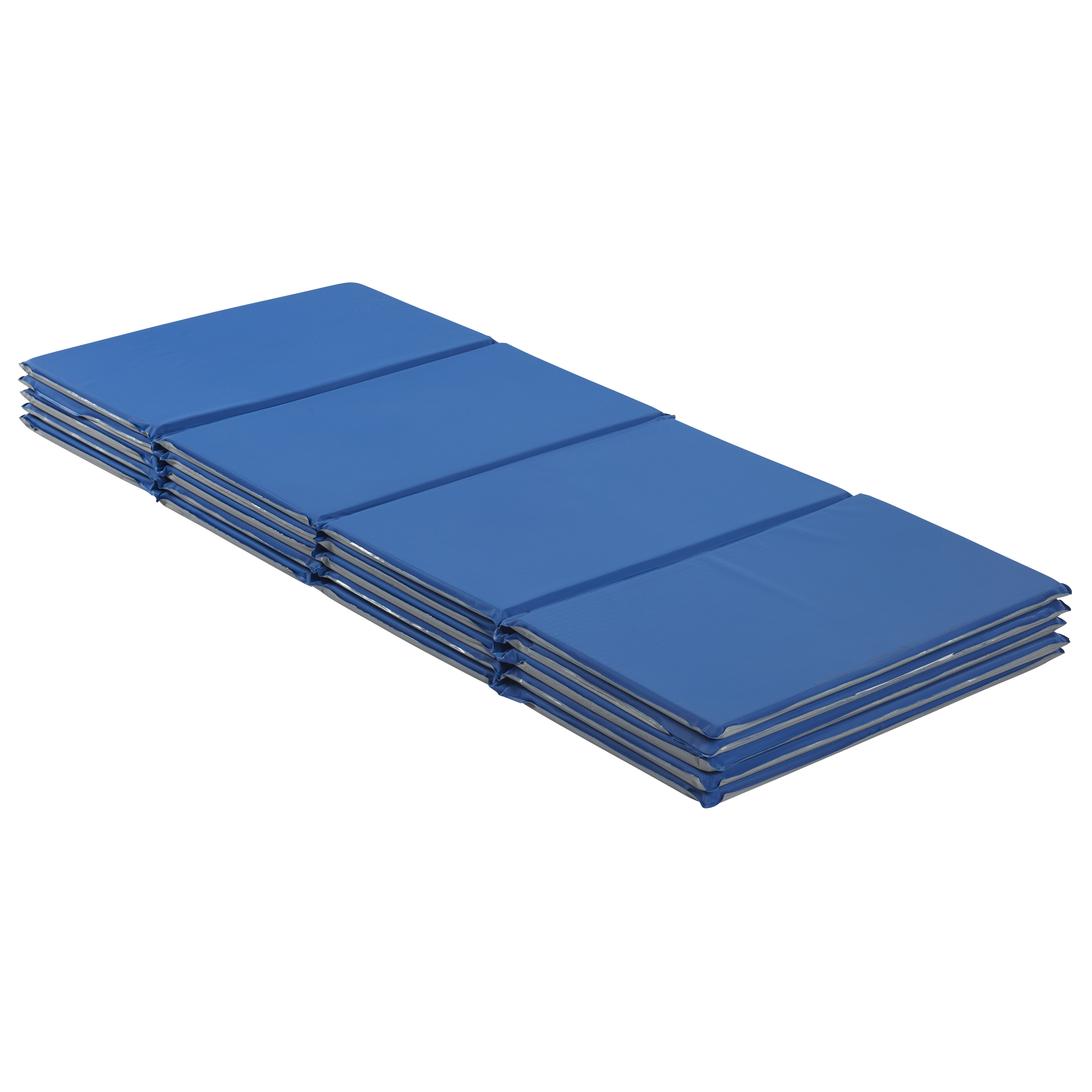 ECR4Kids Everyday Folding Rest Mat, 4-Section, Sleeping Pad, Blue/Grey ...