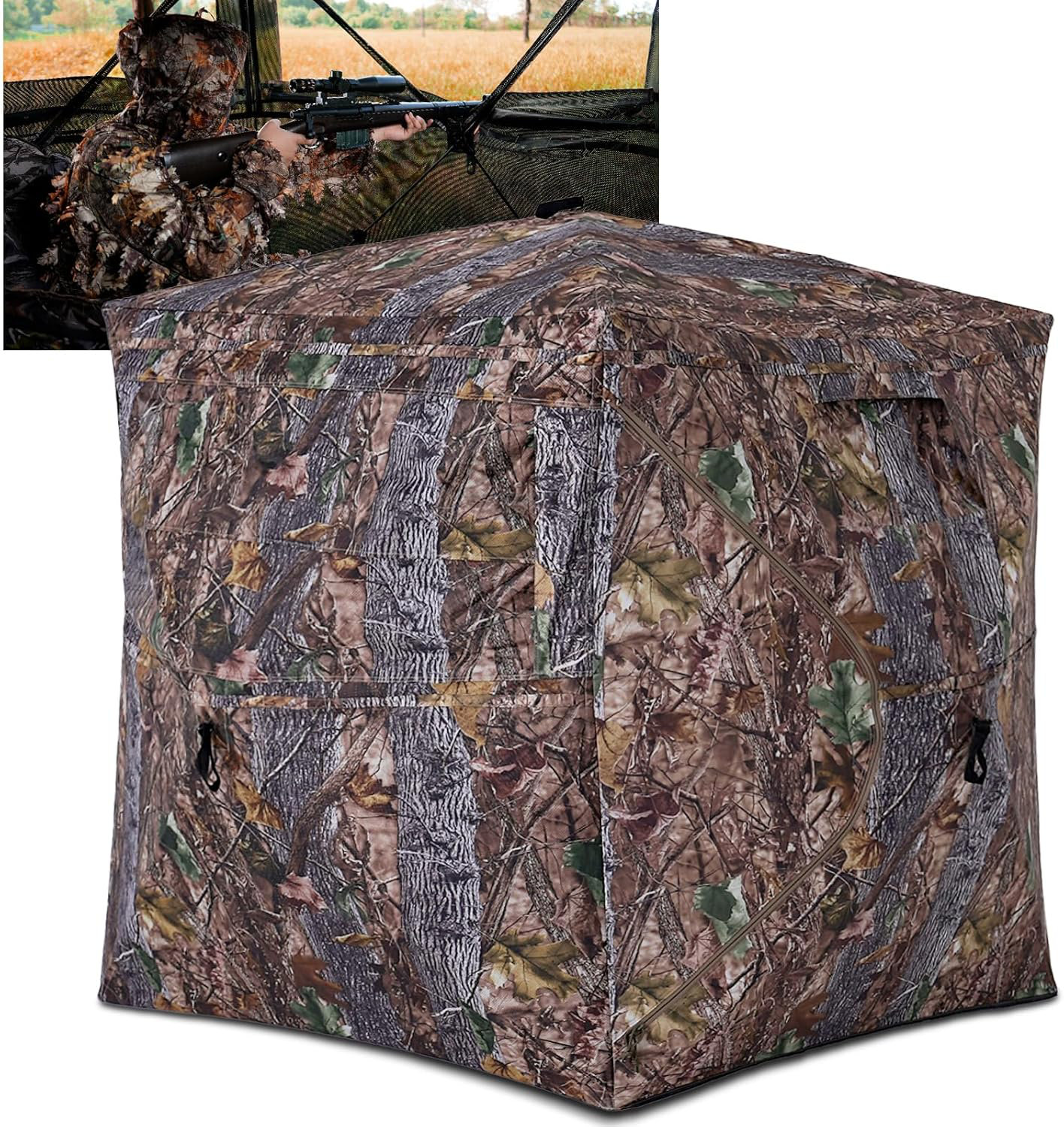 ShangQuan WuLiu Portable Hunting Blind With Windows, Pop Up Ground ...