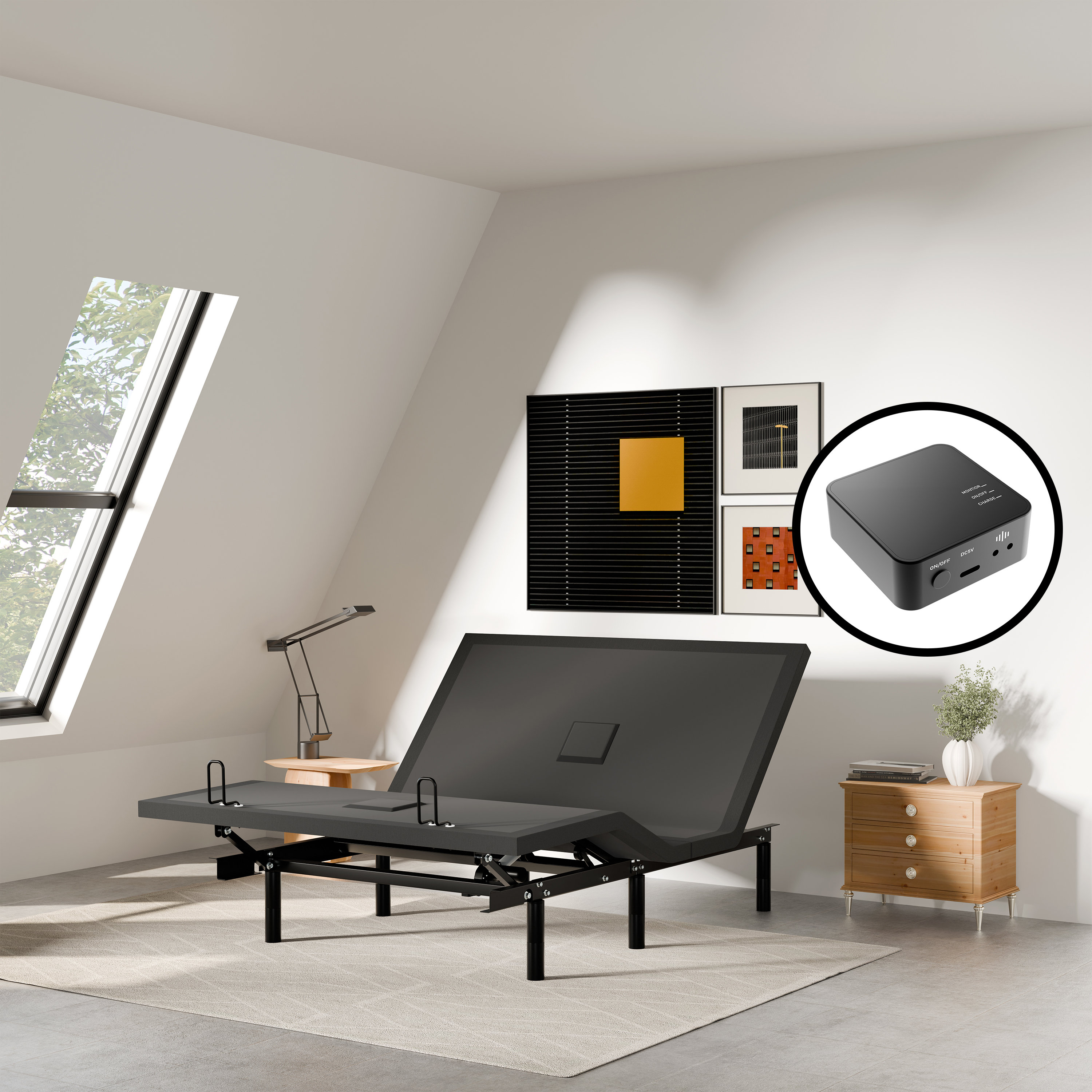 Alwyn Home Queen Ergonomic Adjustable Electric Bed Frame With Thick ...