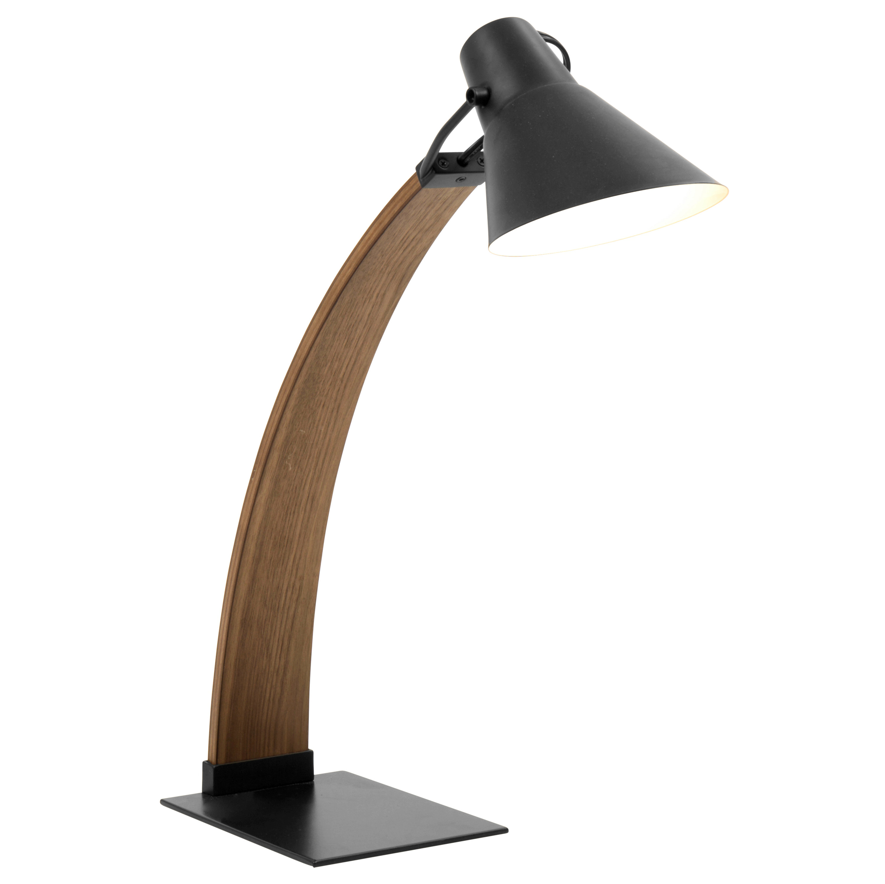 Ivy Bronx Noah Mid-Century Modern Table Lamp In Walnut And Black - Wayfair Canada