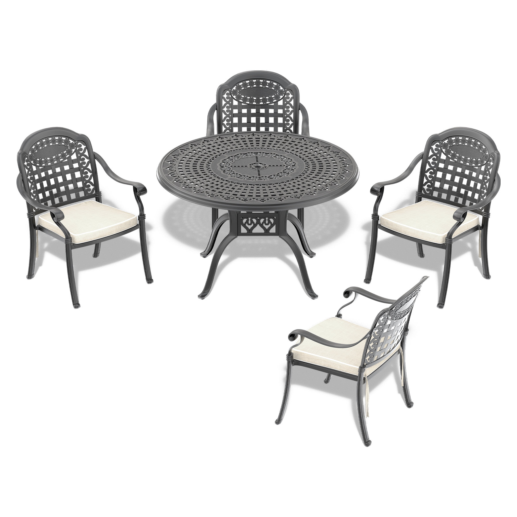 KEYOU Round 116'' L Outdoor Restaurant Dining Set | Wayfair