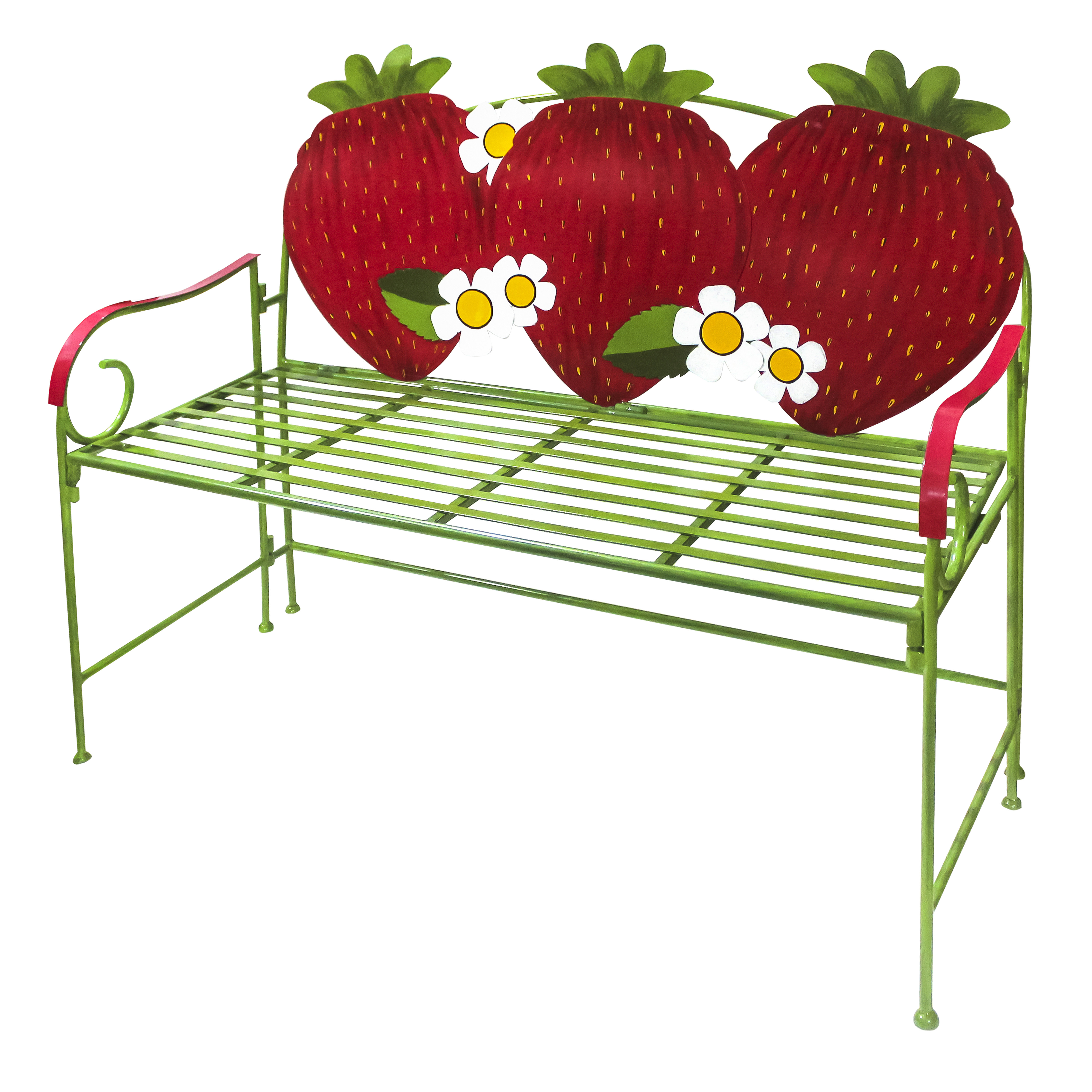 Evergreen Enterprises, Inc Strawberry Aluminum Garden Bench | Wayfair