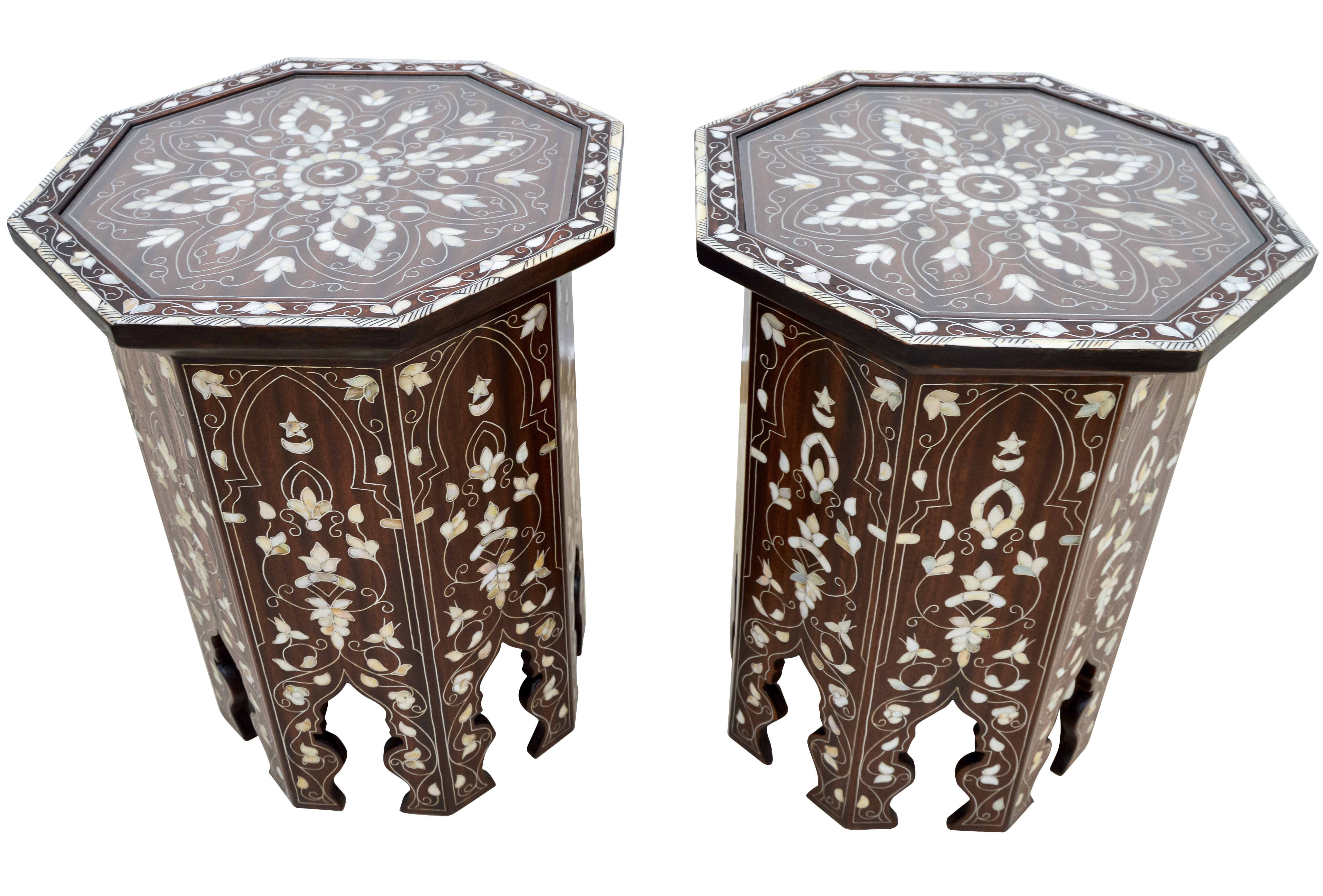The Moroccan Room Syrian 20" W Glass Pedestal End Table Set | Wayfair