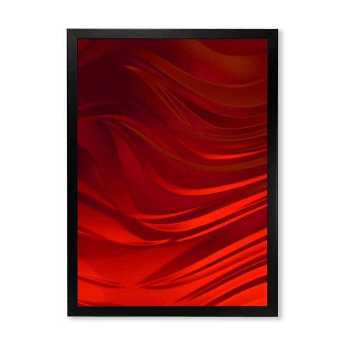 Wrought Studio Abstract Red Wave Liquid Art II Framed On Canvas ...