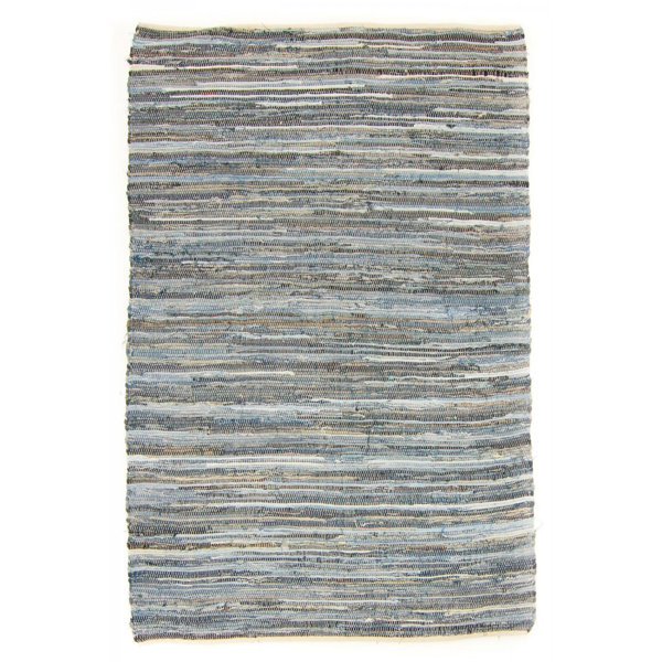 Highland Dunes Denim Chindi Handwoven Cotton Grey Rug & Reviews ...