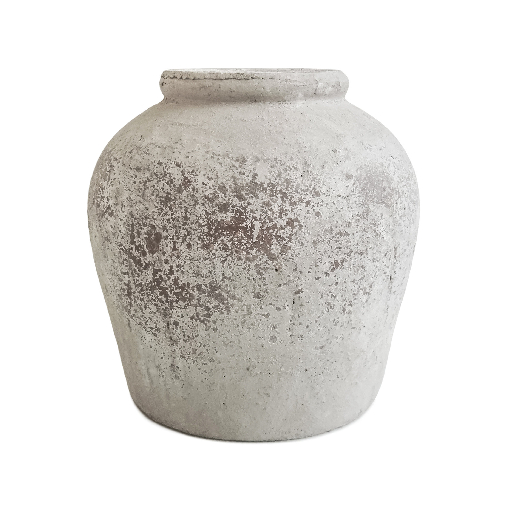 Gracie Oaks Nathali Distressed Gray Wash 12" Terracotta Table Vase ...