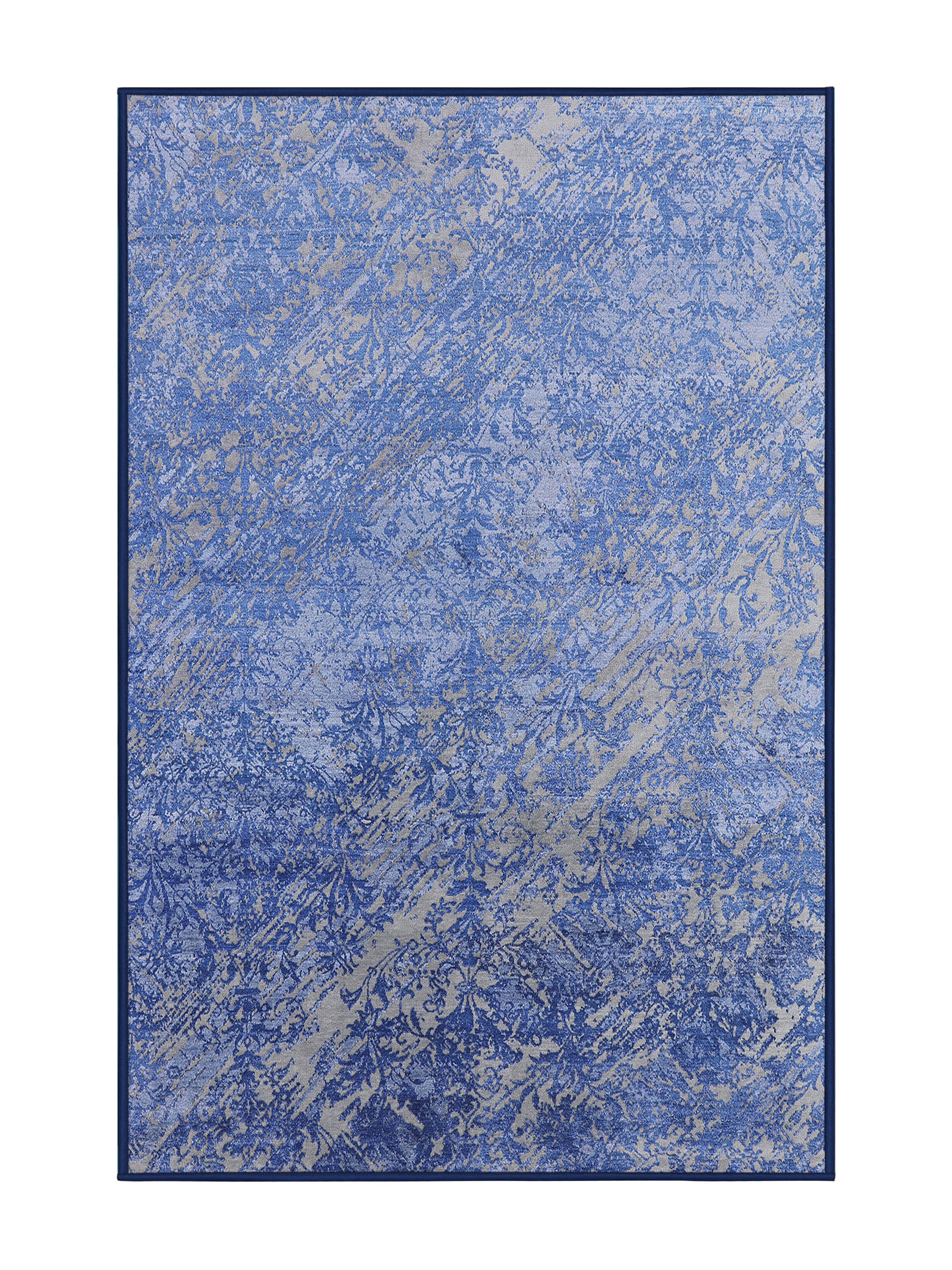 Alcott Hill® Caylor Damask Blue Area Rug | Wayfair