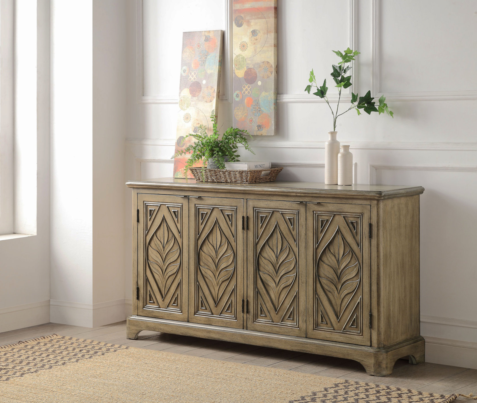 Rosalind Wheeler Cniya Console Table In Antique Finish AC00196 ...