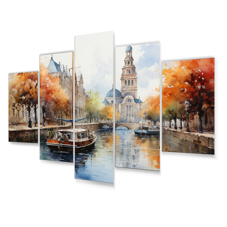 Breakwater Bay Orange Canal Impressionistic Canal Loose - Canals Metal ...