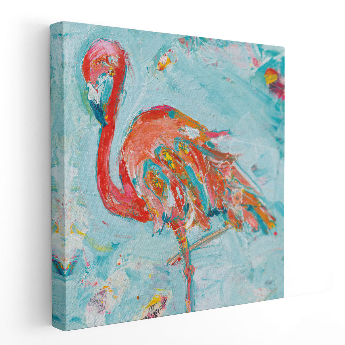 Bayou Breeze Flamingo Bright - Canvas Print Wall Art | Wayfair