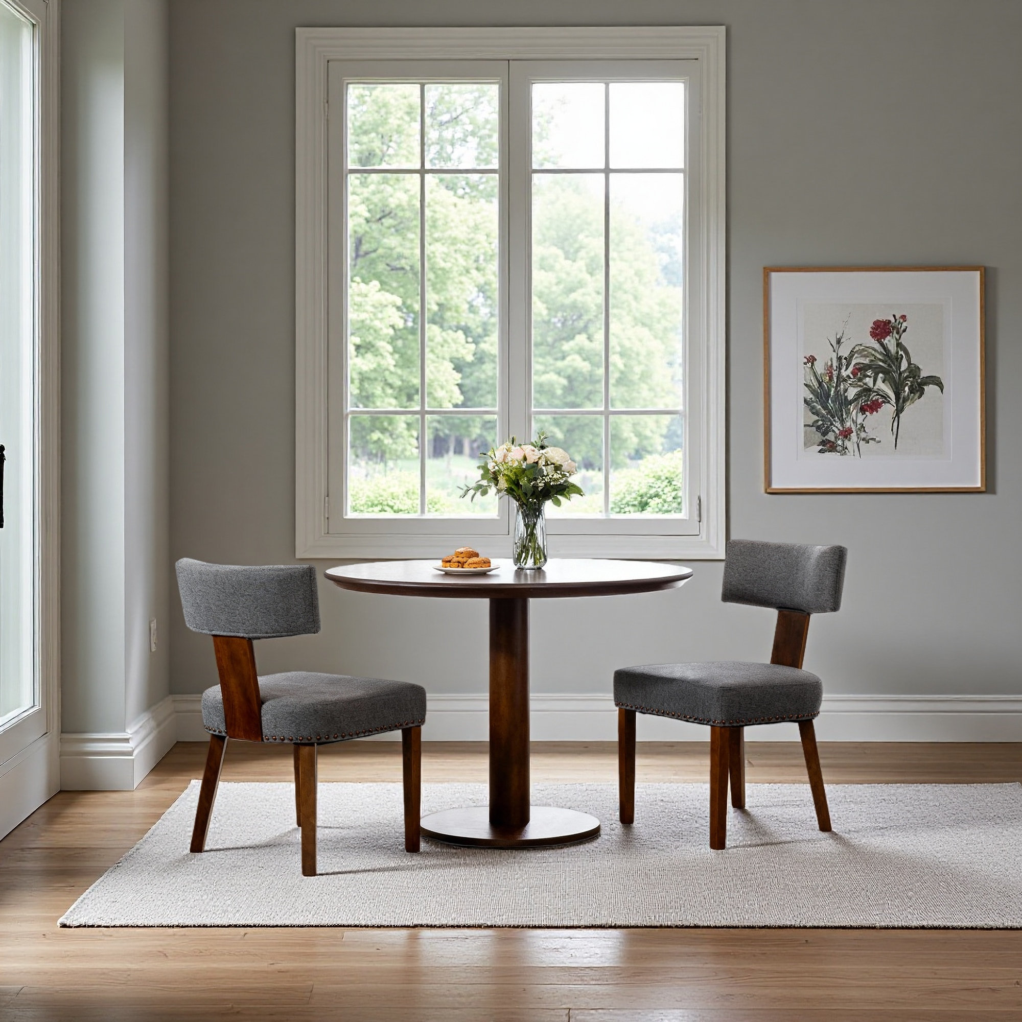George Oliver Mid-Century Modern Dining Room Chairs Set Of 2, Farmhouse ...