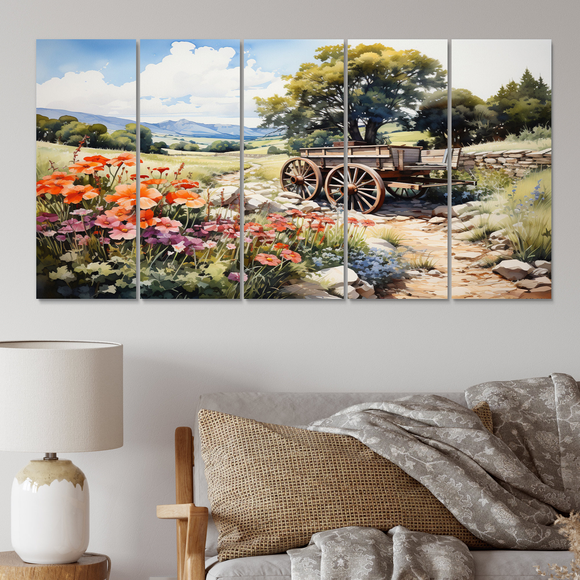 August Grove Green Old Cart Rural Charms - Old American Cart Canvas ...