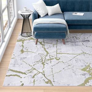 Wade Logan® Rizer Abstract Gray/Green Area Rug & Reviews | Wayfair