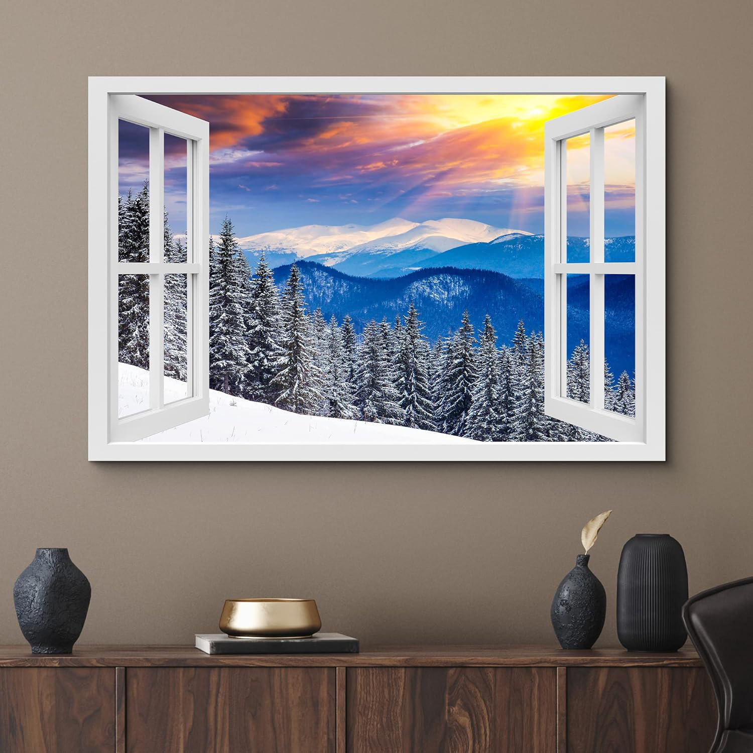 IDEA4WALL Window Scenery " Window View Colorado Winter Christmas ...