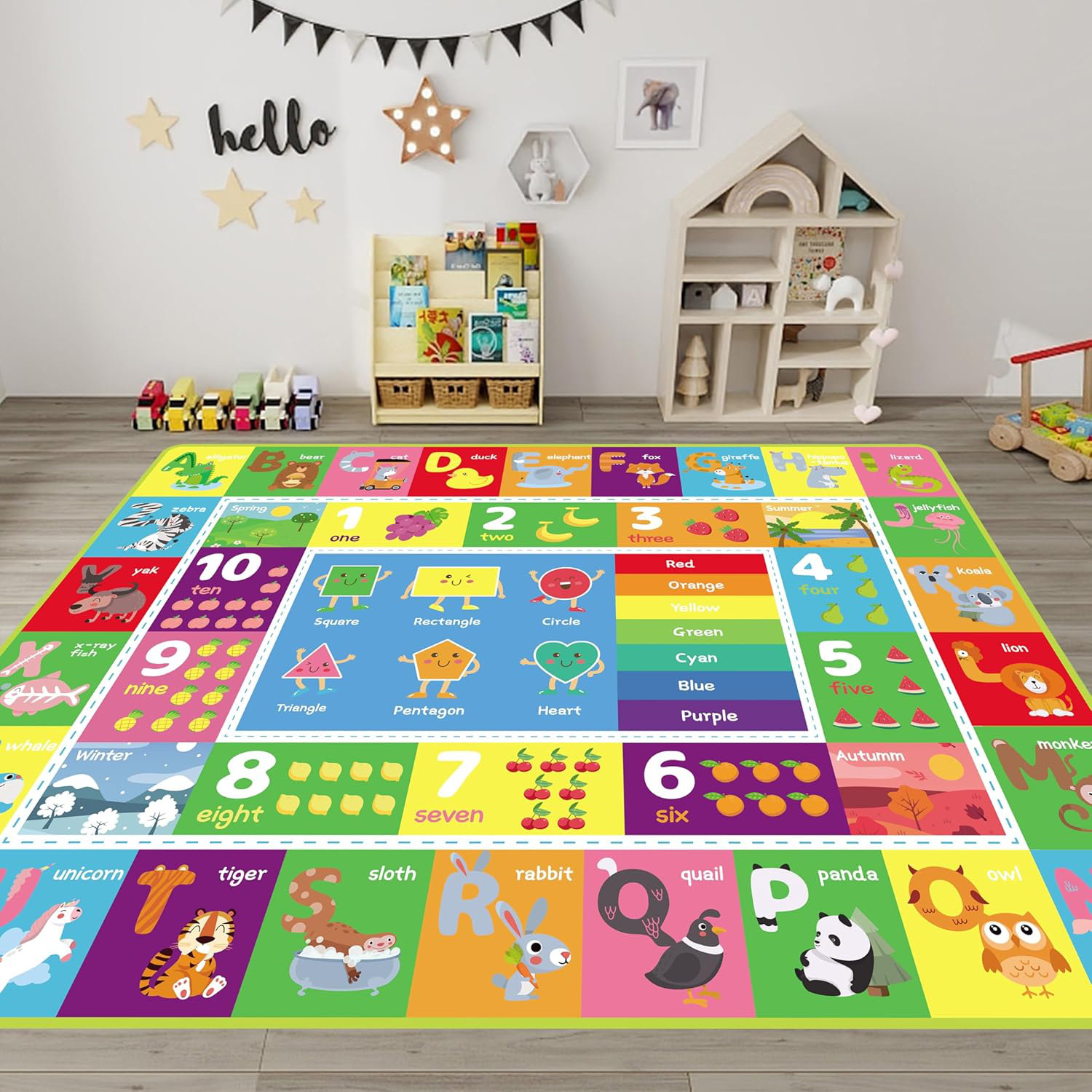 MAGBIX Kids Rug Play Mat, Fun Kids Baby Playmat For Learning ABC Animal ...
