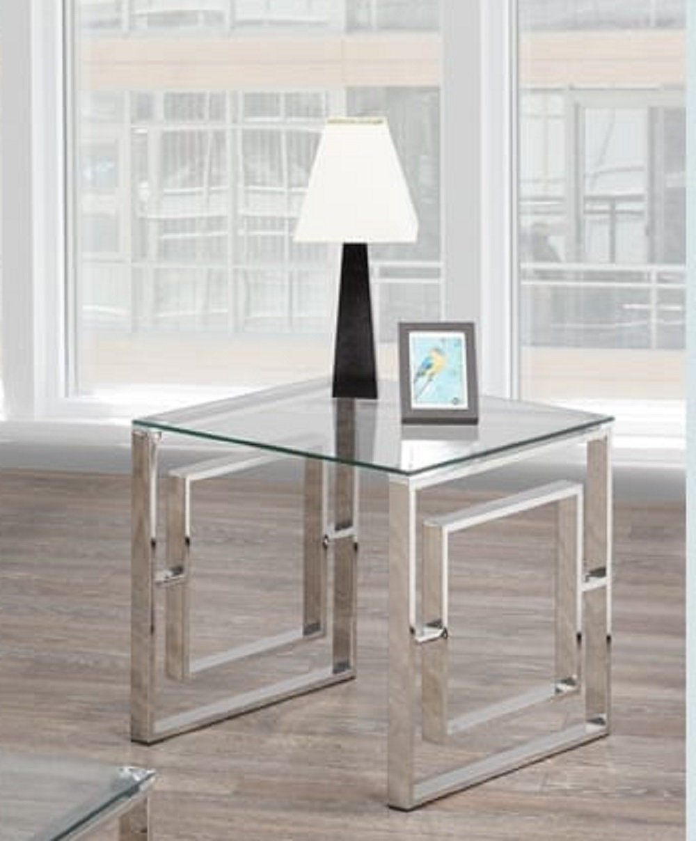 Orren Ellis Lockley Glass Top End Table | Wayfair
