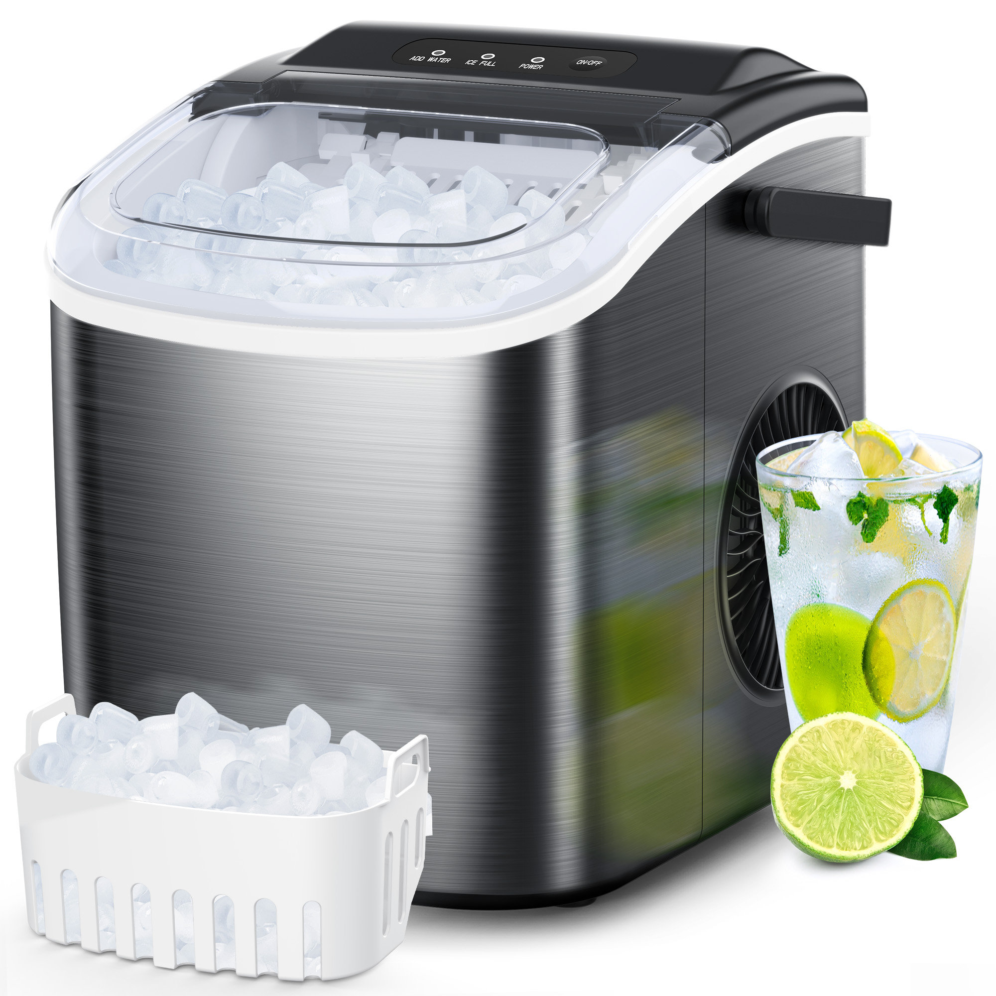 Antarctic Star Countertop Ice Maker Ice Machine With Handle,Self ...