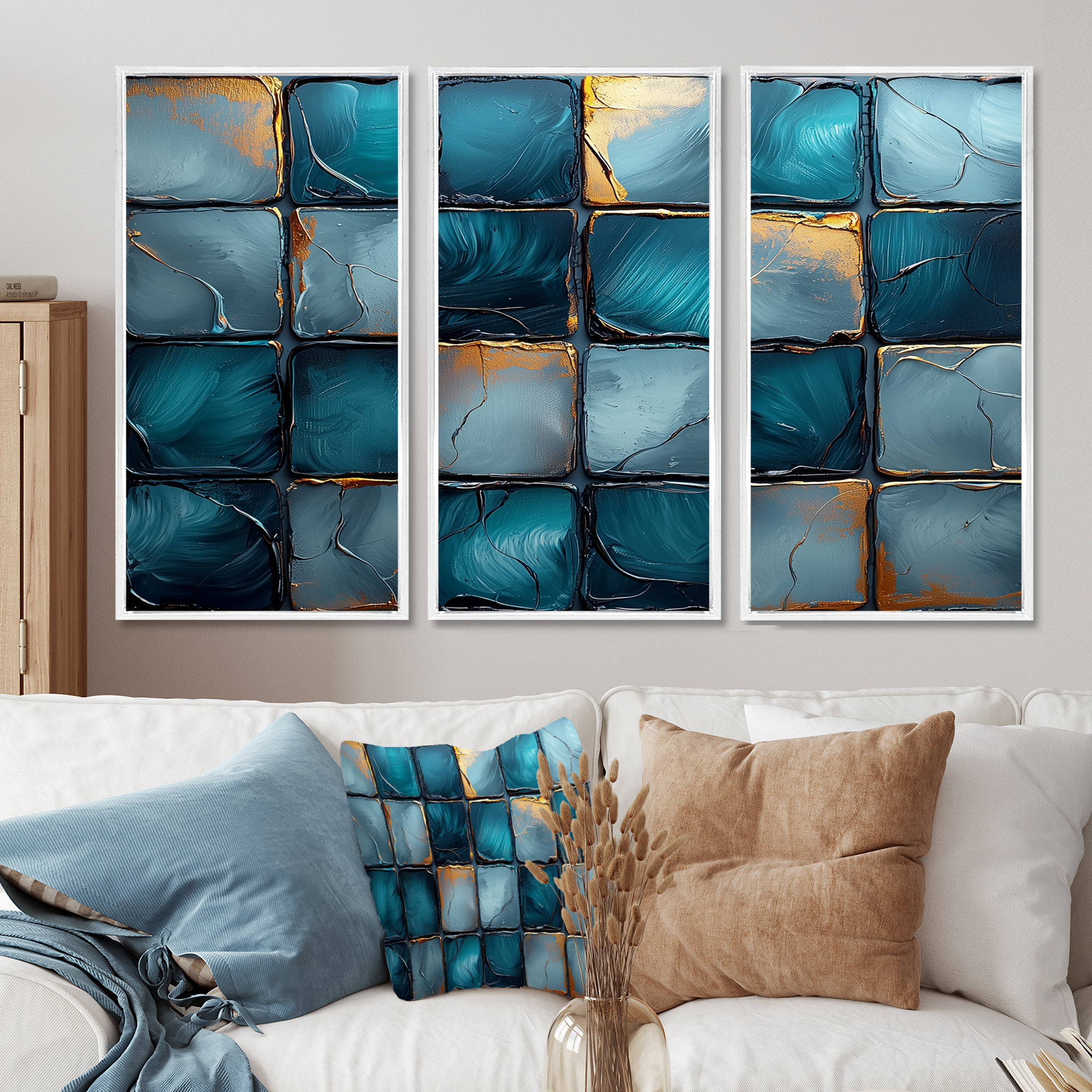 Ivy Bronx Emerald And Blue Highland Tartan Tiles I - Boho Tiles Wall ...