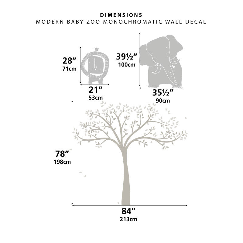 LittleLion Studio Baby Zoo Mural Monochromatic Wall Decal & Reviews ...