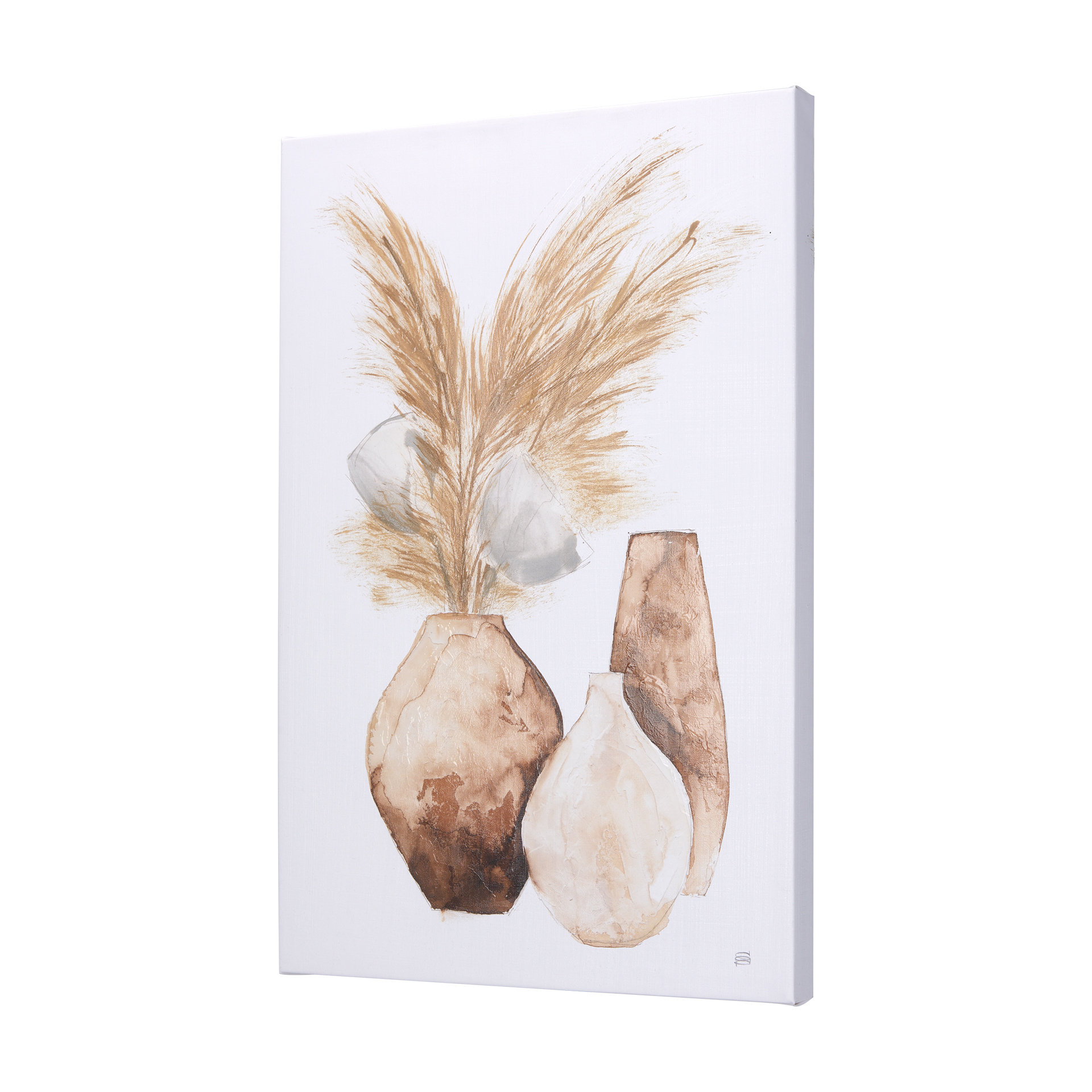 Wildon Home® Vase Gray Pods a Hand Embelished Textured Canvas | Wayfair