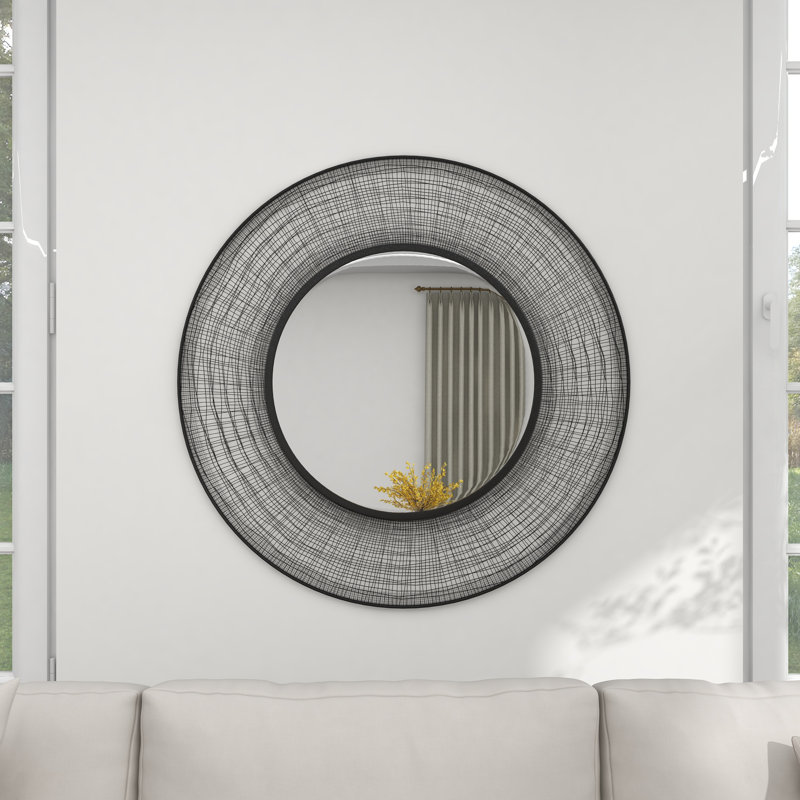Dakota Fields Metal Wire Mesh Abstract Room Wall Mirror & Reviews | Wayfair
