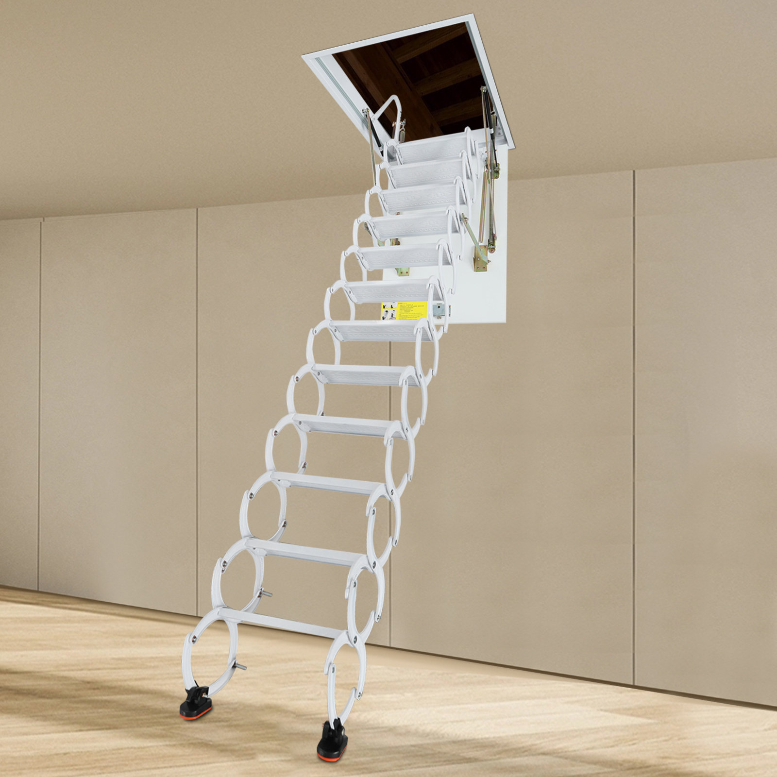 WFX Utility™ 12 Steps Pull Down Folding Attic Stairs Ceiling Mounted ...
