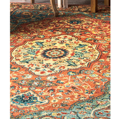 Bungalow Rose Shasta Lake Performance Rust Rug & Reviews | Wayfair