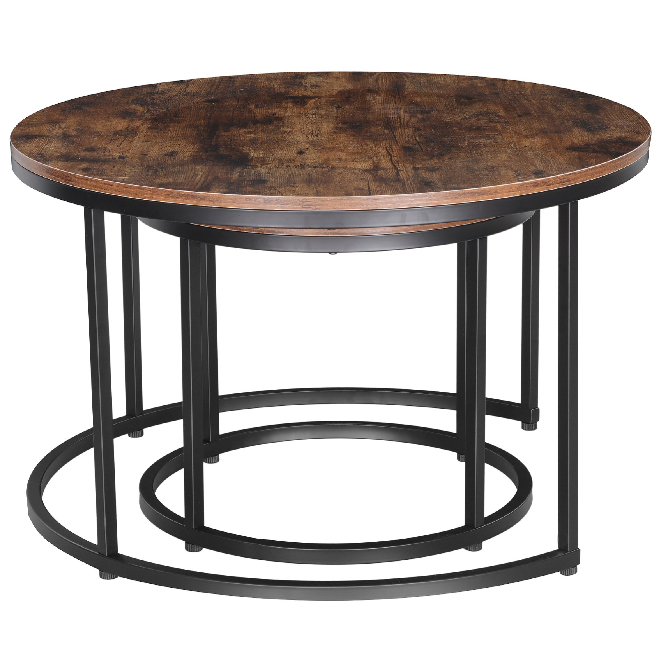 Ebern Designs Oryan Frame Nesting Tables Set - 2-Tier Storage End ...