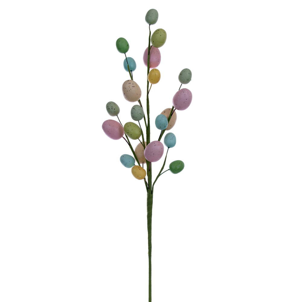 Primrue 24" Artificial Pastel Easter Egg Spray 2/Bag. Features six ...