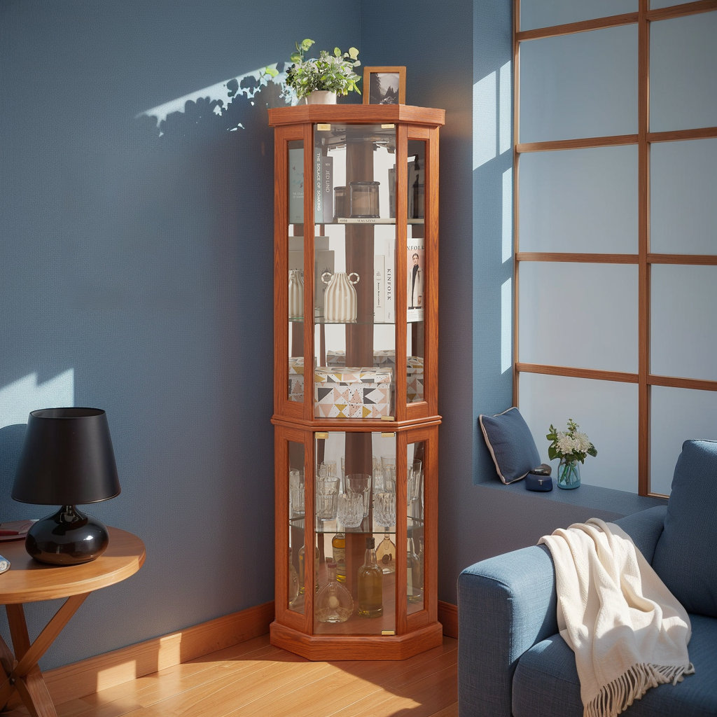 Charlton Home Lighted Corner Display Cabinet - Wayfair Canada