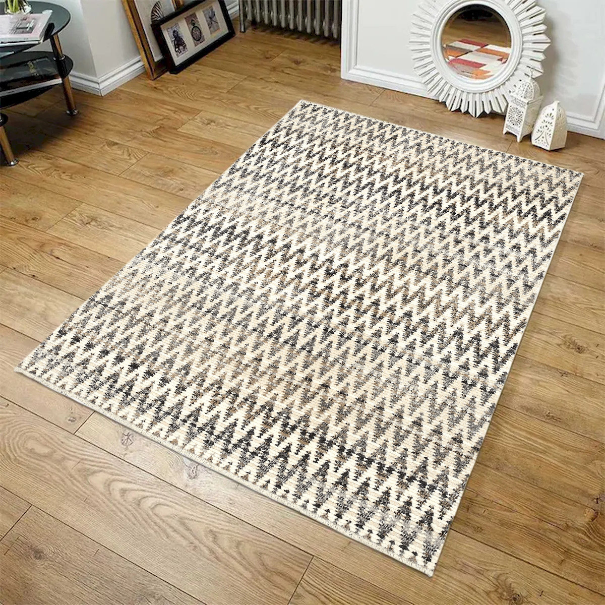 Latitude Run® 8'' X 10'' Multi-Color Chevron Pattern Soft Textured Rug ...