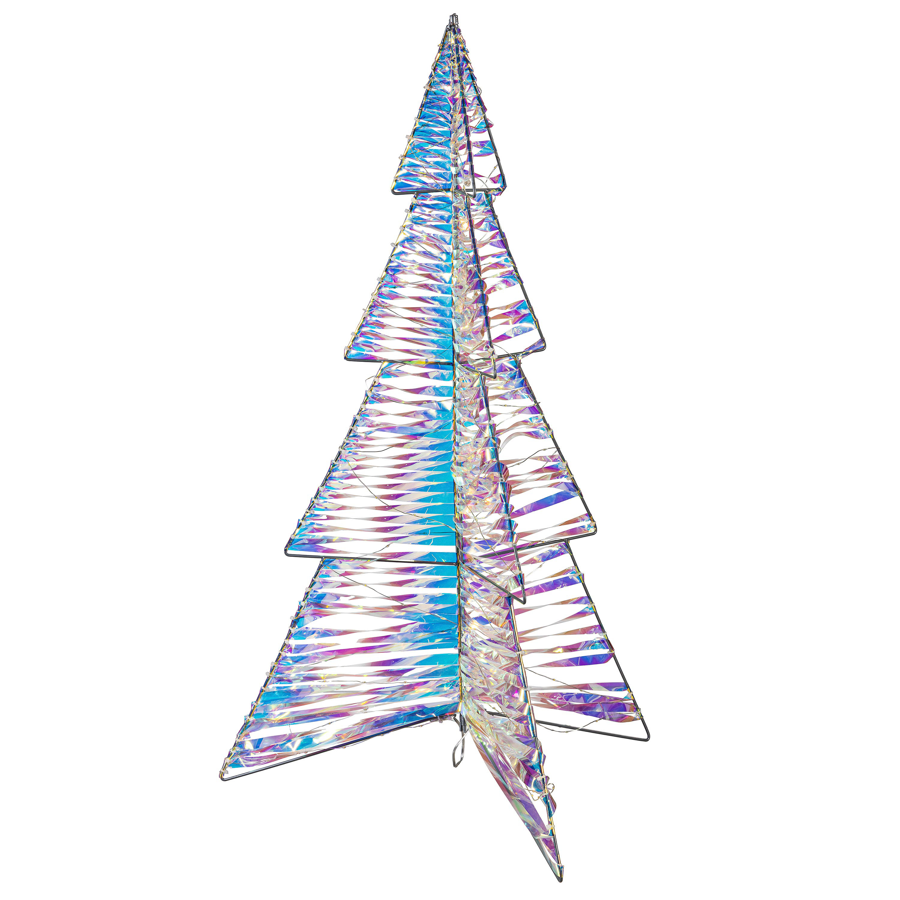 Ivy Bronx LED Iridescent Christmas Tree Plastic & Metal Table Décor ...