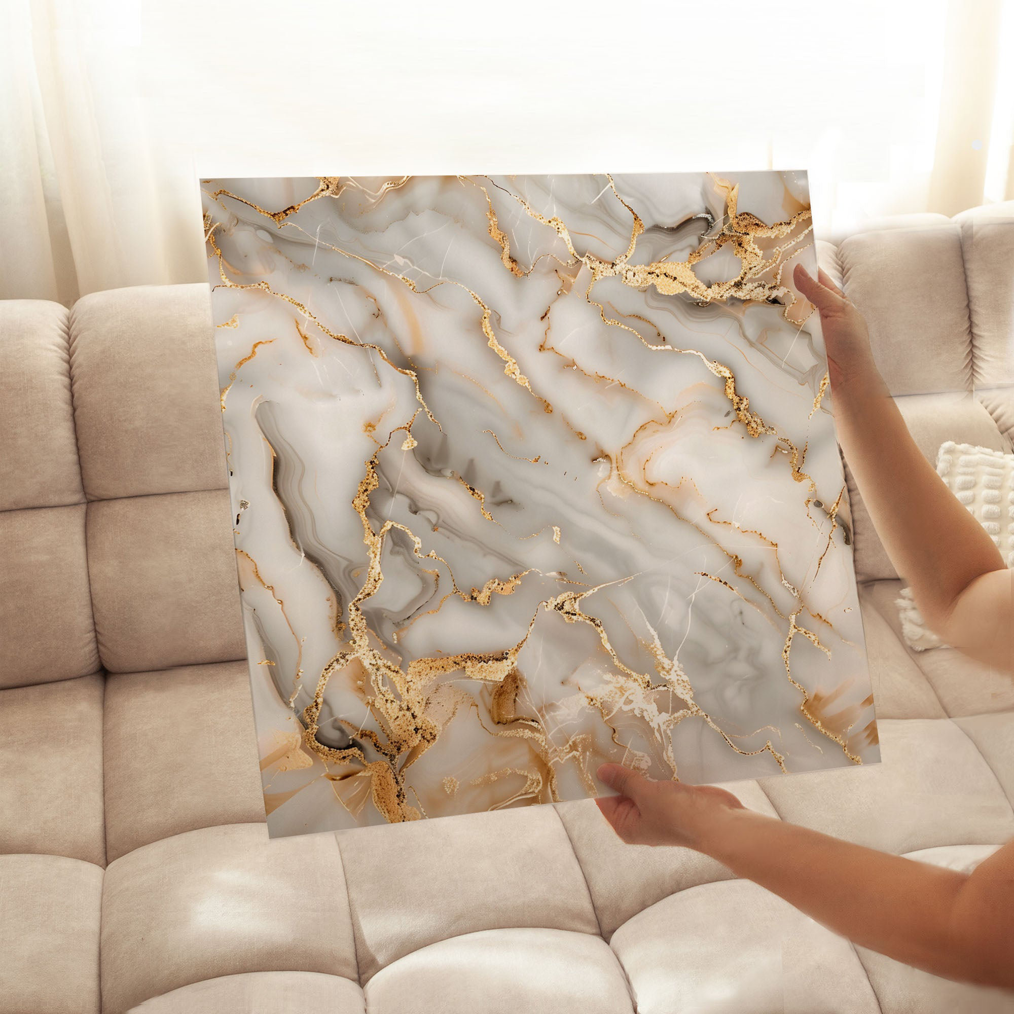 Mercer41 Abstract Golden Geode II Modern Unframed Art Print | Wayfair