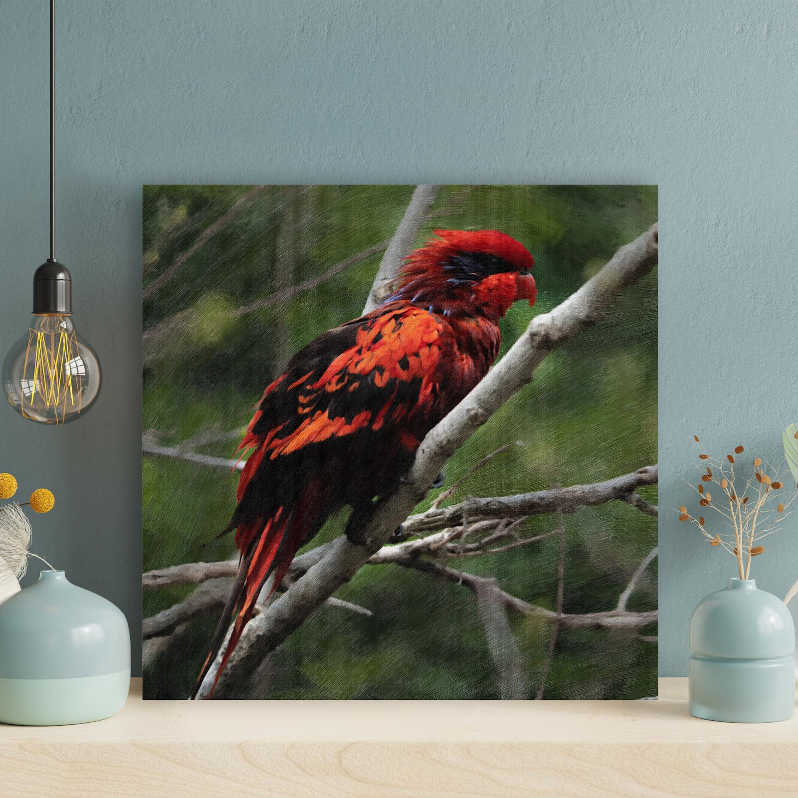 Bayou Breeze Red And Black Bird On Brown Tree Branch During Day " Red ...