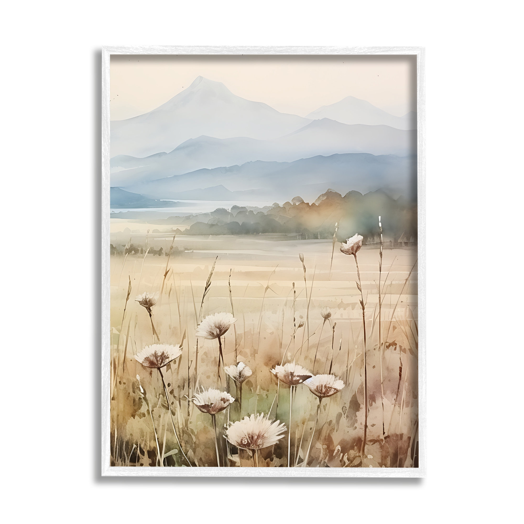 Stupell Industries Foggy Peaks Landscape Framed Giclee Art by Petals ...
