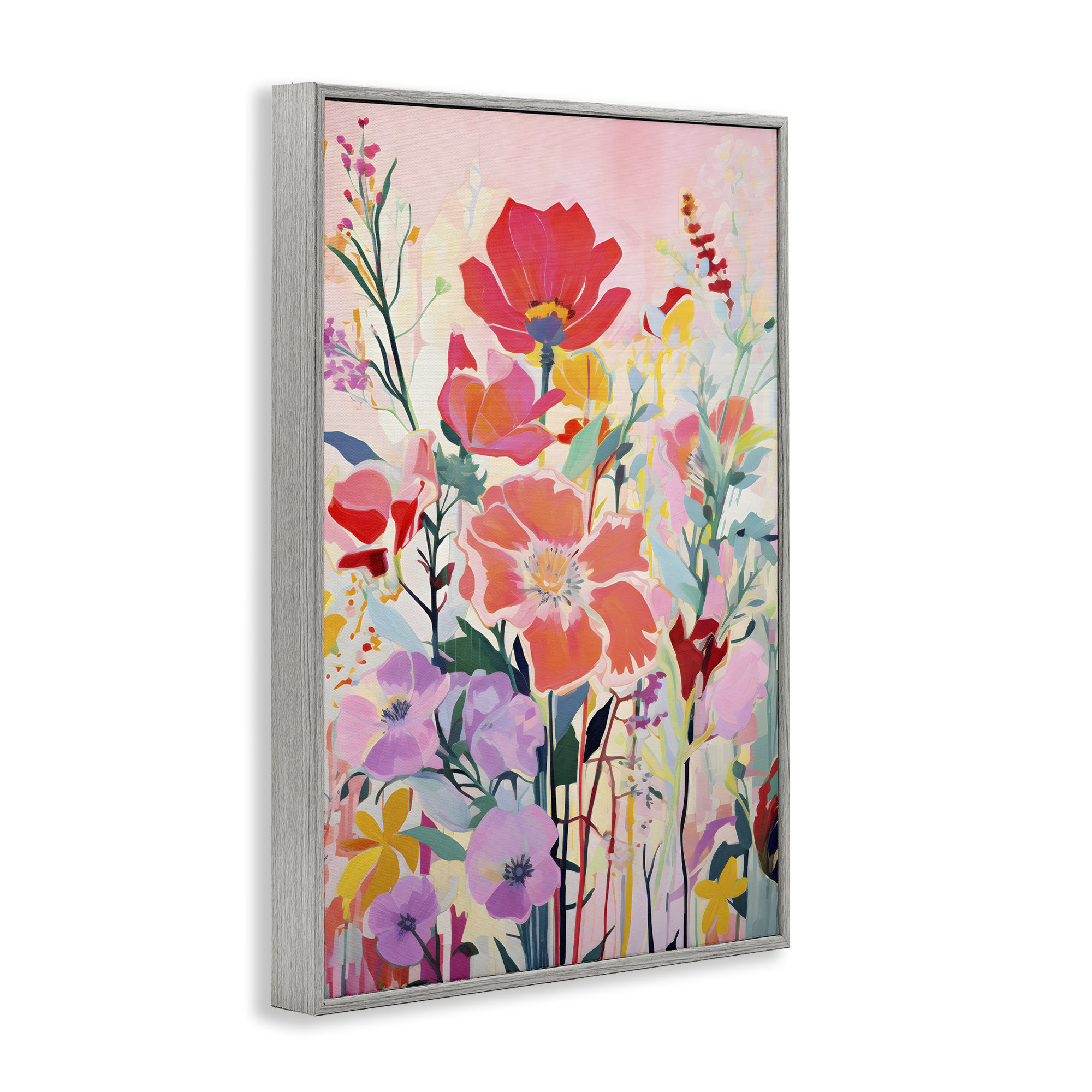 Ebern Designs Abstract Flowers on Pink Giclee Art by LSR Design Studio ...