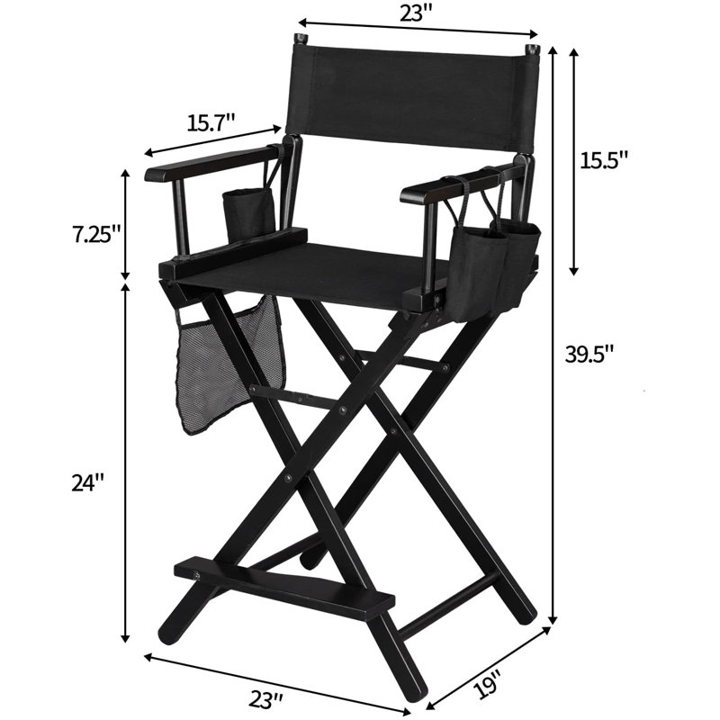Longshore Tides Upgraded Director Chair Folding Artist Makeup Chair ...