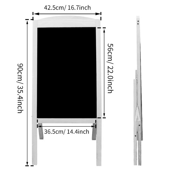 UNHO Wood Magnetic Free-Standing Chalkboard, 35.4" x 16.7" & Reviews ...