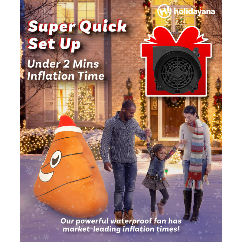 Latitude Run® 4FT Christmas Poop Inflatable with LED Lights – Giant ...