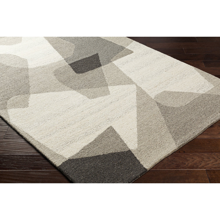 Wrought Studio Chantise Hand Tufted Wool Abstract Rug | Wayfair