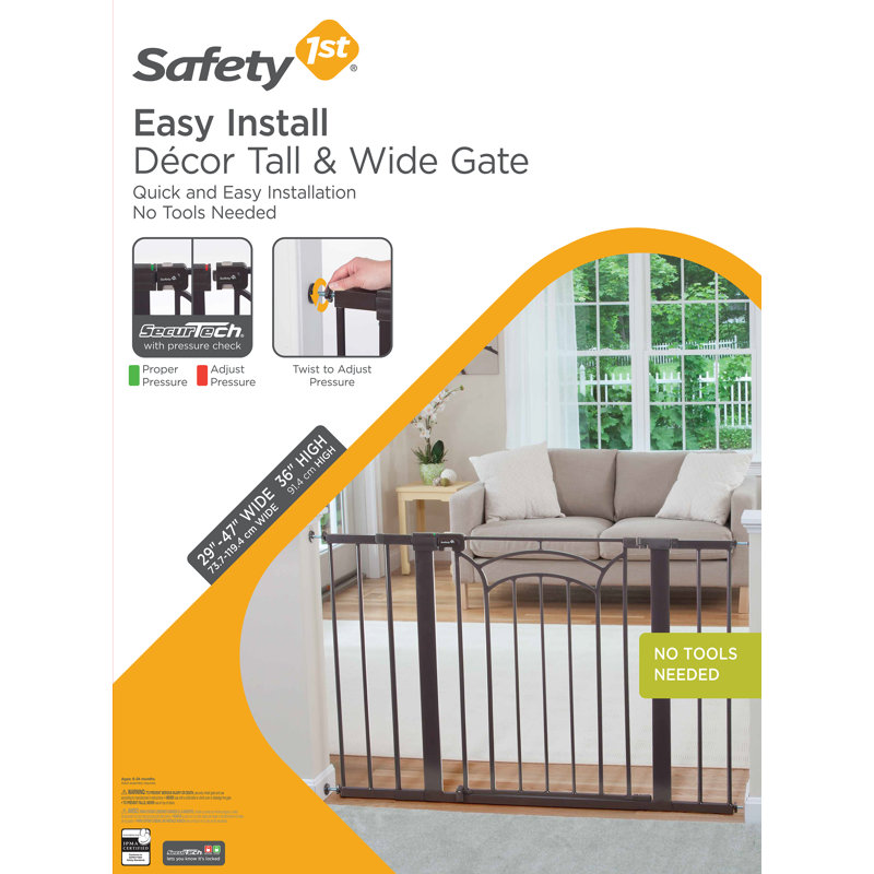 Safety 1st Easy Install Décor Tall & Wide Safety Gate & Reviews | Wayfair