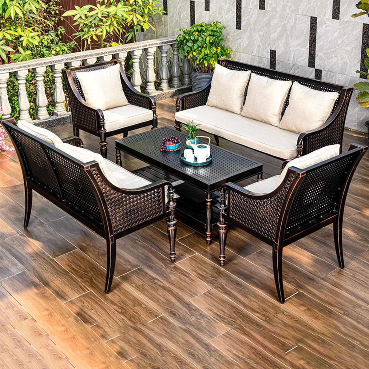Canora Grey Takhari 7 - Person Outdoor Seating Group with Cushions ...