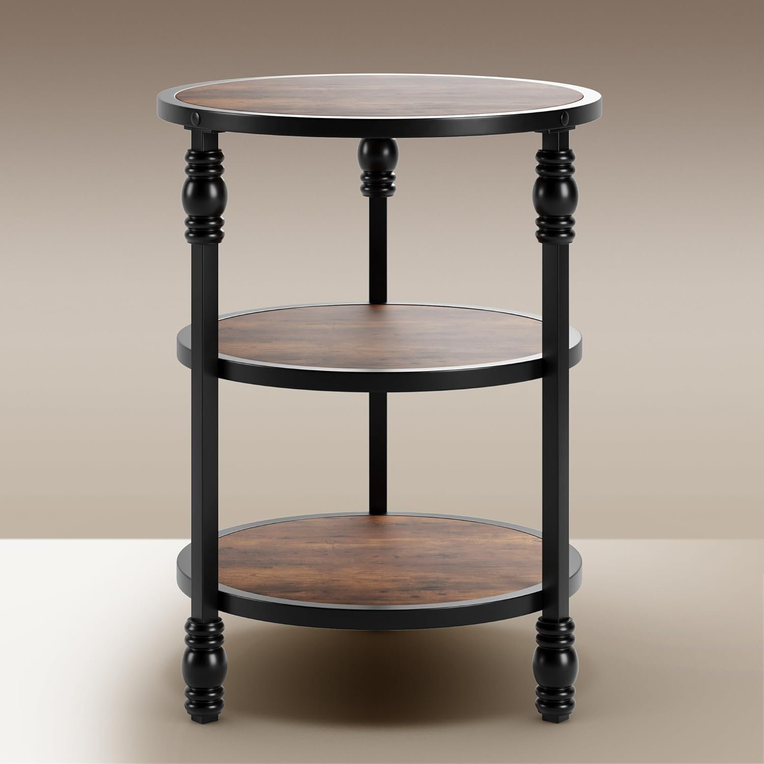 Williston Forge End Table 3-Tier Round Side Table Living Room Accent ...